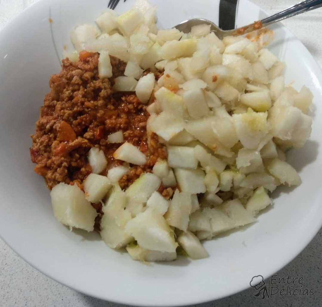 CALABAZA PATISSON O BONETERA RELLENA DE BOLOÑESA Mambo - Entre Delicias