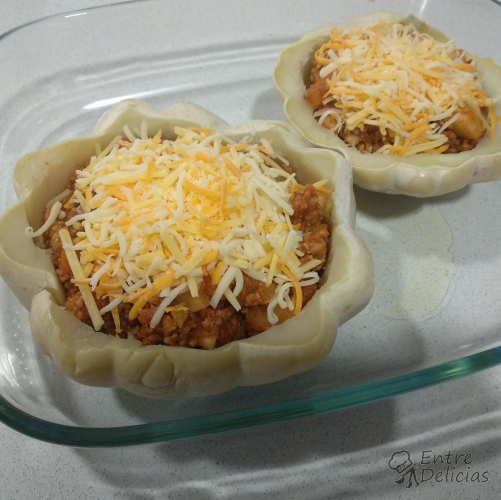 CALABAZA PATISSON O BONETERA RELLENA DE BOLOÑESA Mambo - Entre Delicias